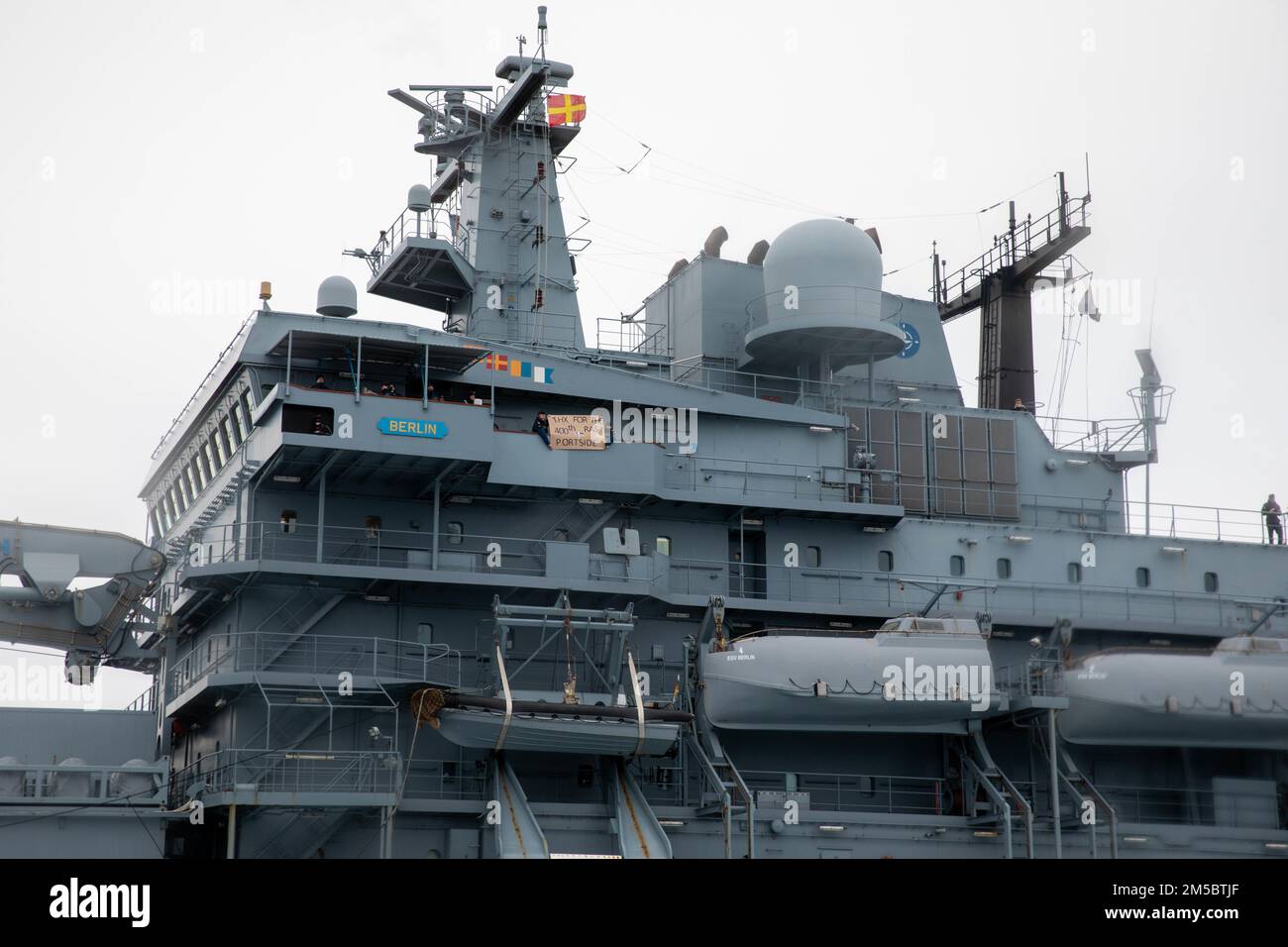 ATLANTIC OCEAN (Feb. 24, 2022) – The crew of German auxiliary ship FGS ...
