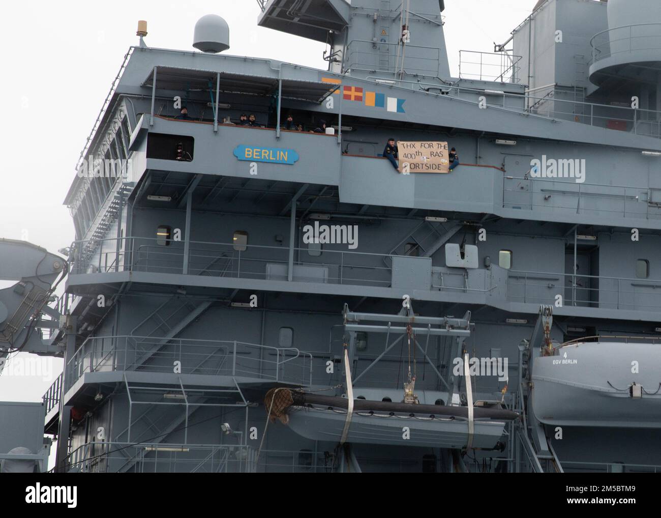NORTH SEA (Feb. 24, 2022) – The crew of auxiliary ship FGS Berlin ...