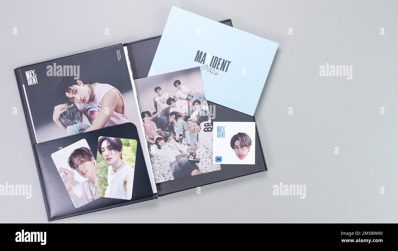 Stray Kids MAXIDENT mini Album Box set on grey. Music CD. South Korean ...