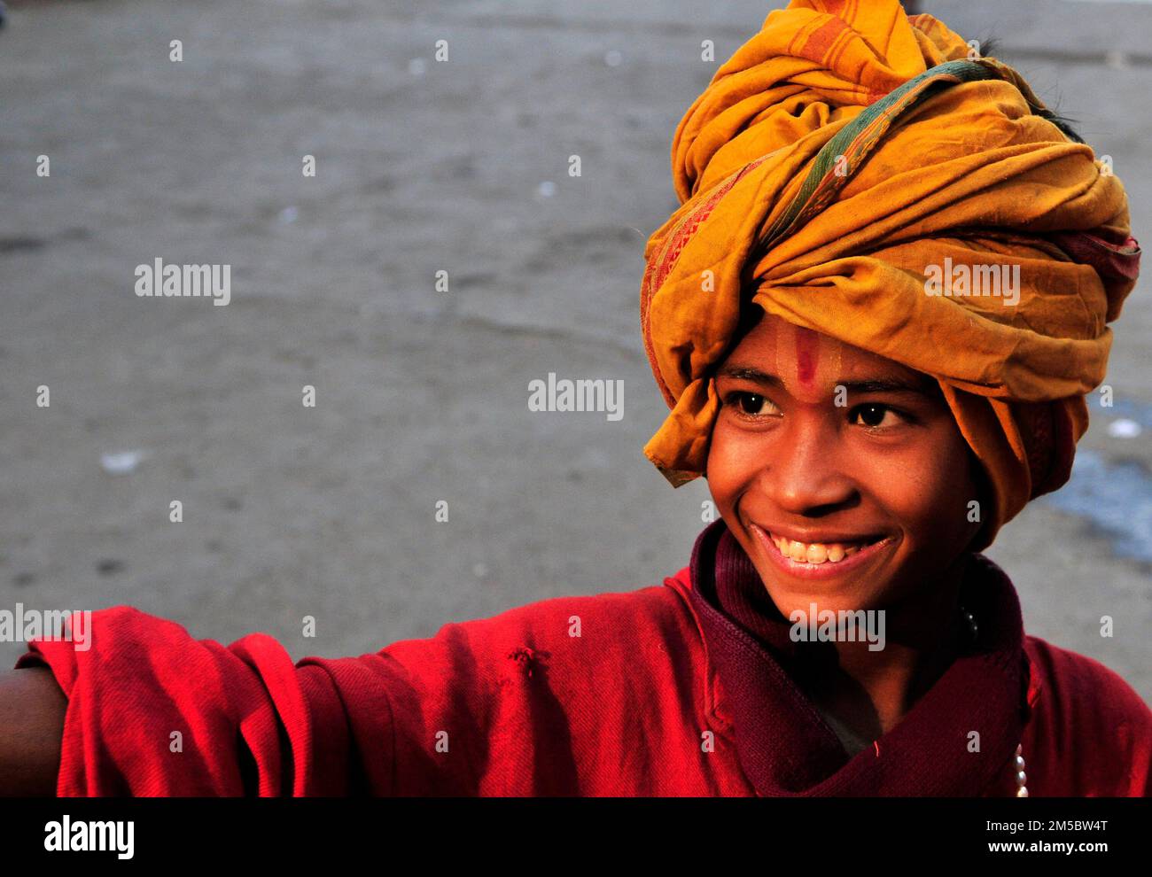 Portrait of a young sadhu taken at Mallick Ghat by the Hooghly river in ...