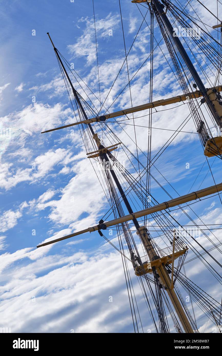 The Historical sailboat Fregatten Jylland - National treasure. Detail ...