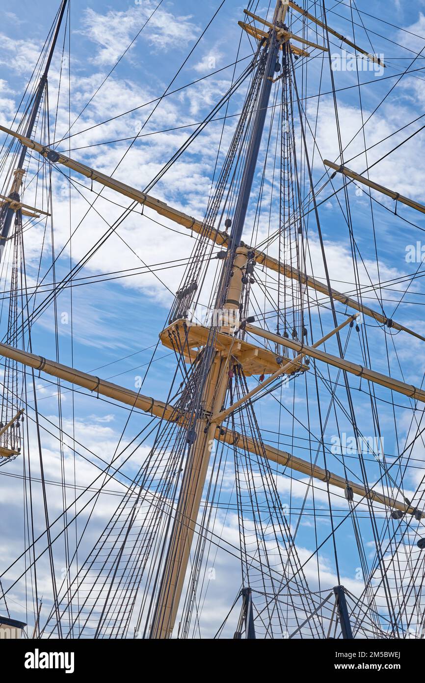 The Historical sailboat Fregatten Jylland - National treasure. Detail ...