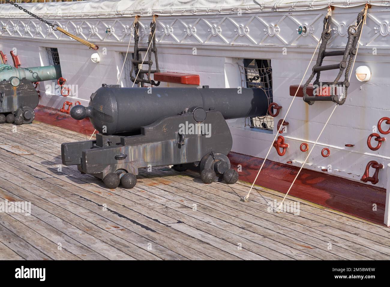 The Historical sailboat Fregatten Jylland - National treasure. Detail ...