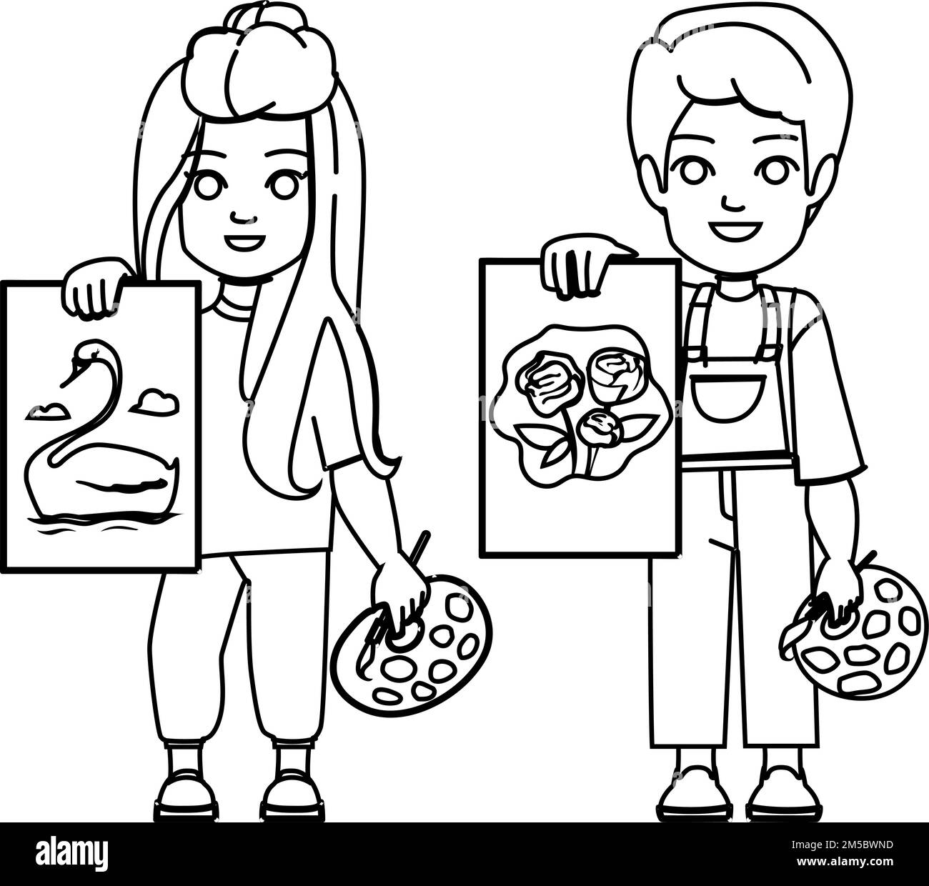 artist kid vector Stock Vector Image & Art - Alamy