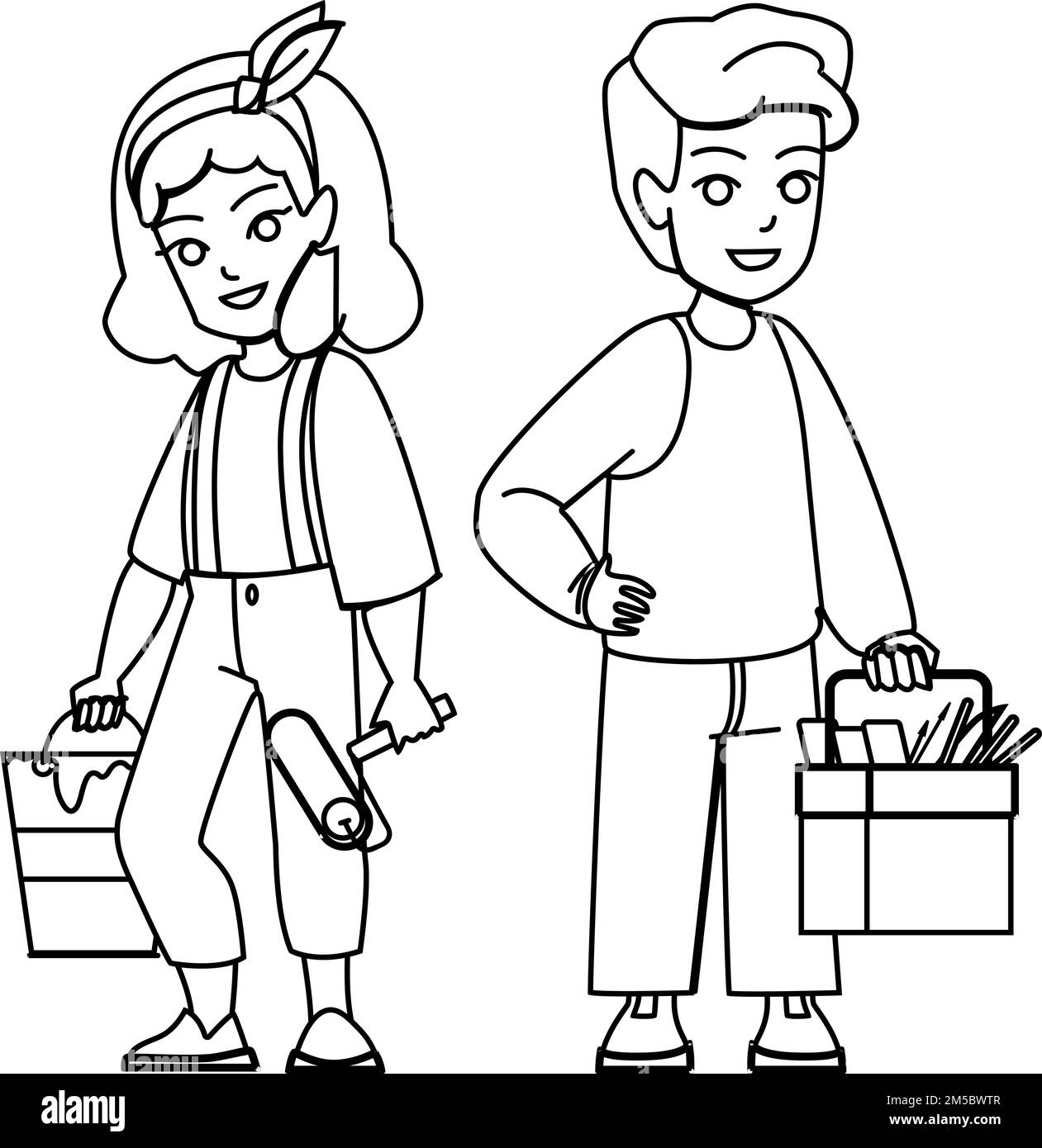 builder kid vector Stock Vector Image & Art - Alamy