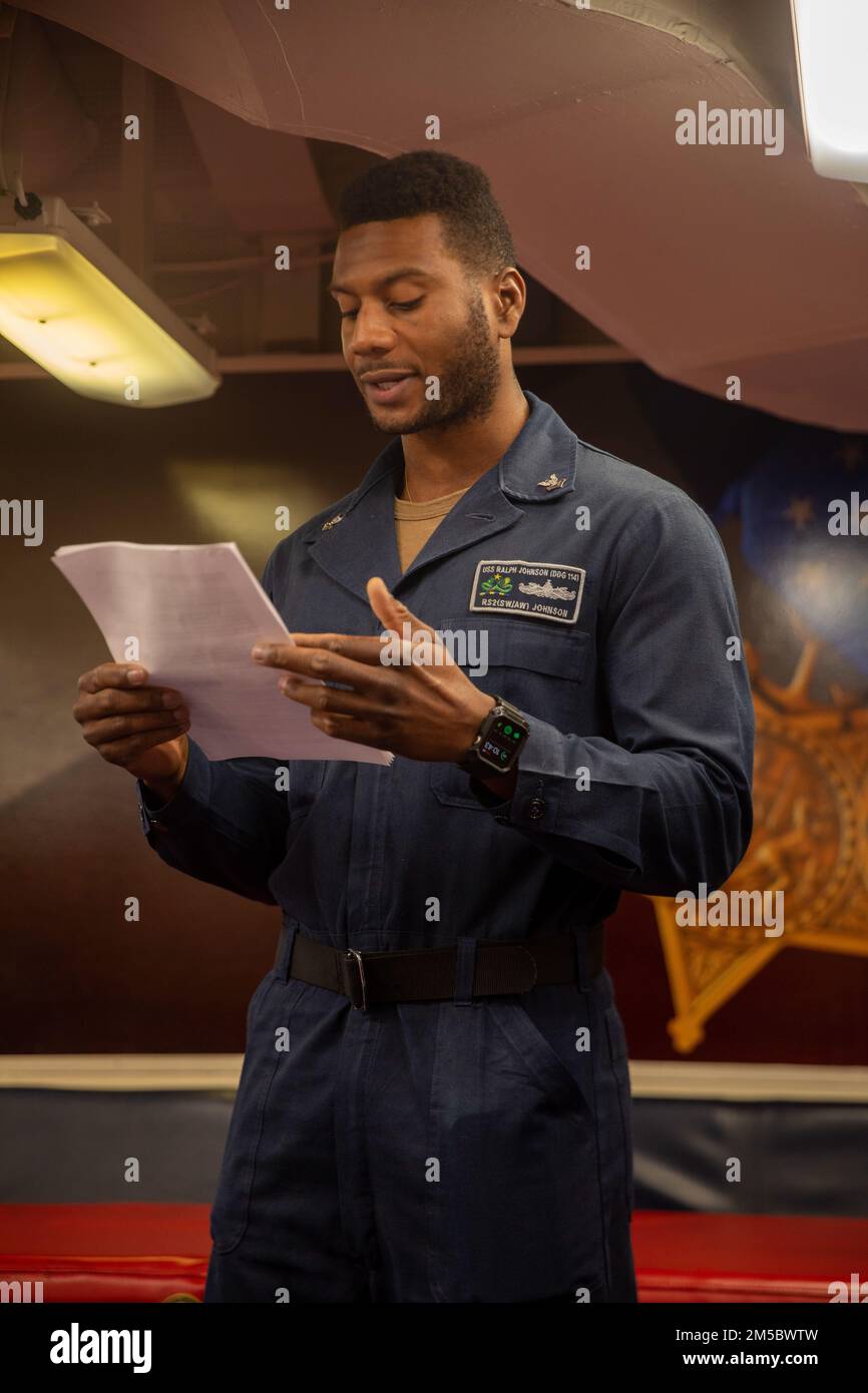 SOUTH CHINA SEA (Feb. 24, 2022) Retail Services Specialist 2nd Class ...