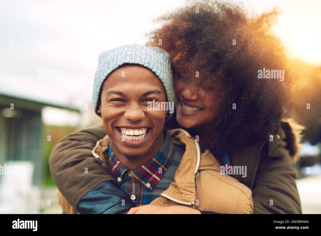 Enjoying life to the fullest. Portrait of a happy young couple enjoying ...