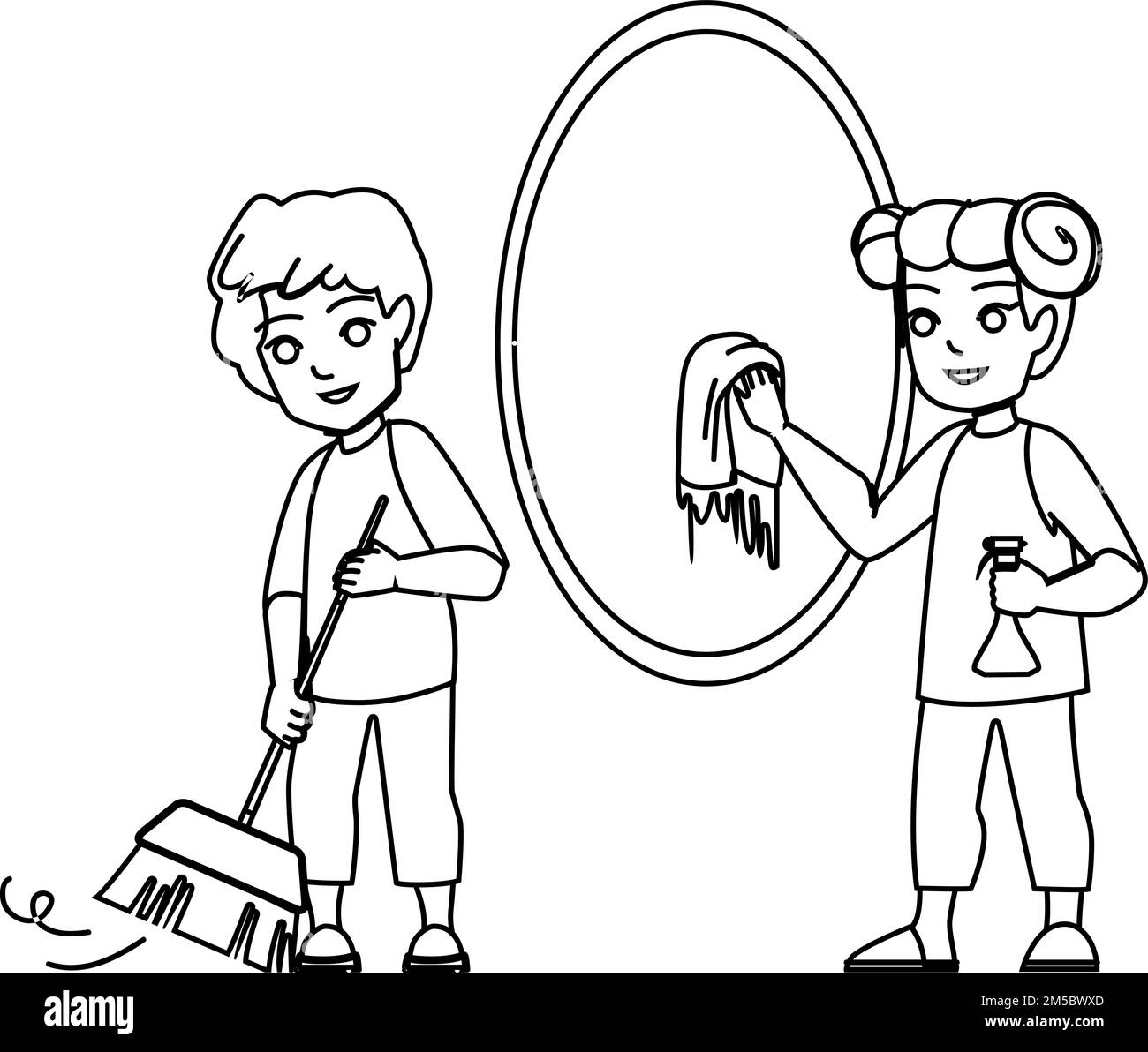 clean kid vector Stock Vector Image & Art - Alamy