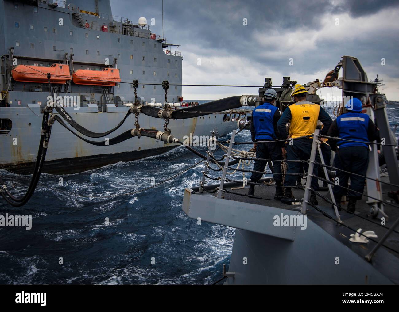 Sailors aboard the guided-missile destroyer USS Delbert D. Black (DGG ...