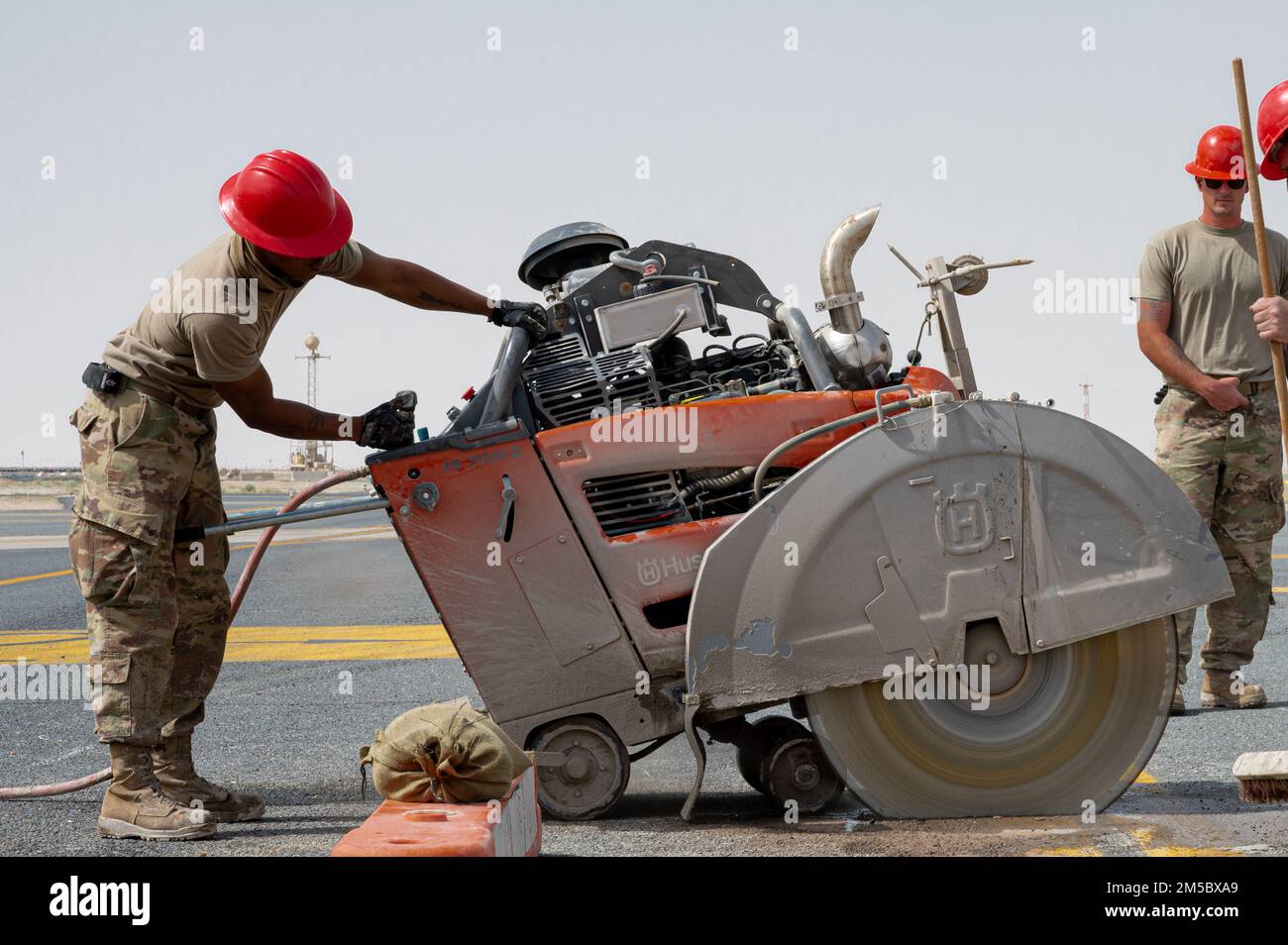 U.S. Air Force Senior Airman Tyrus Singleton, a pavements and heavy ...