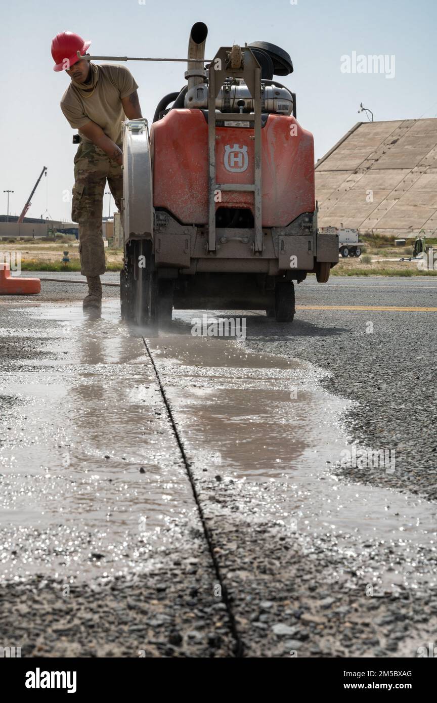 U.S. Senior Airmen Tyrus Singleton, a pavements and heavy equipment ...