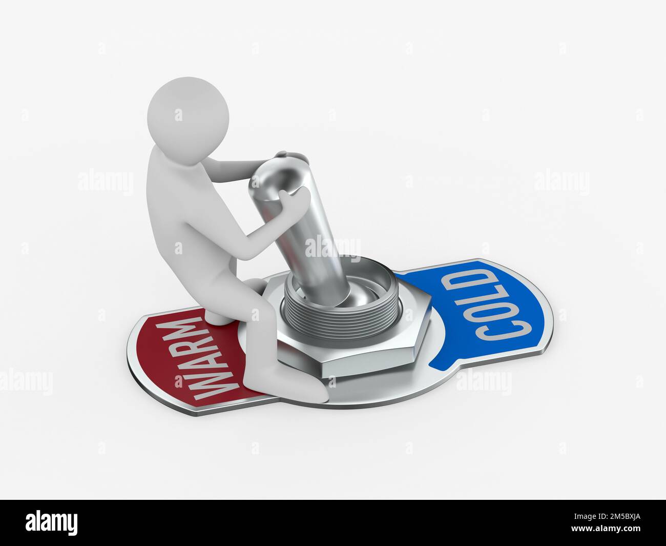 Warm and cold. Toggle switch on white background. Isolated 3D ...