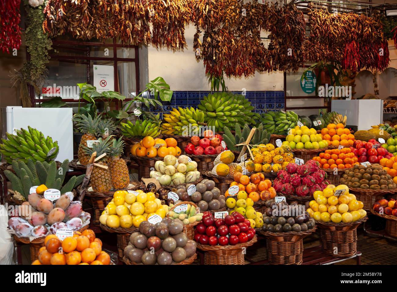Exotic fruits, fruit and vegetable, market, market hall Mercado dos ...