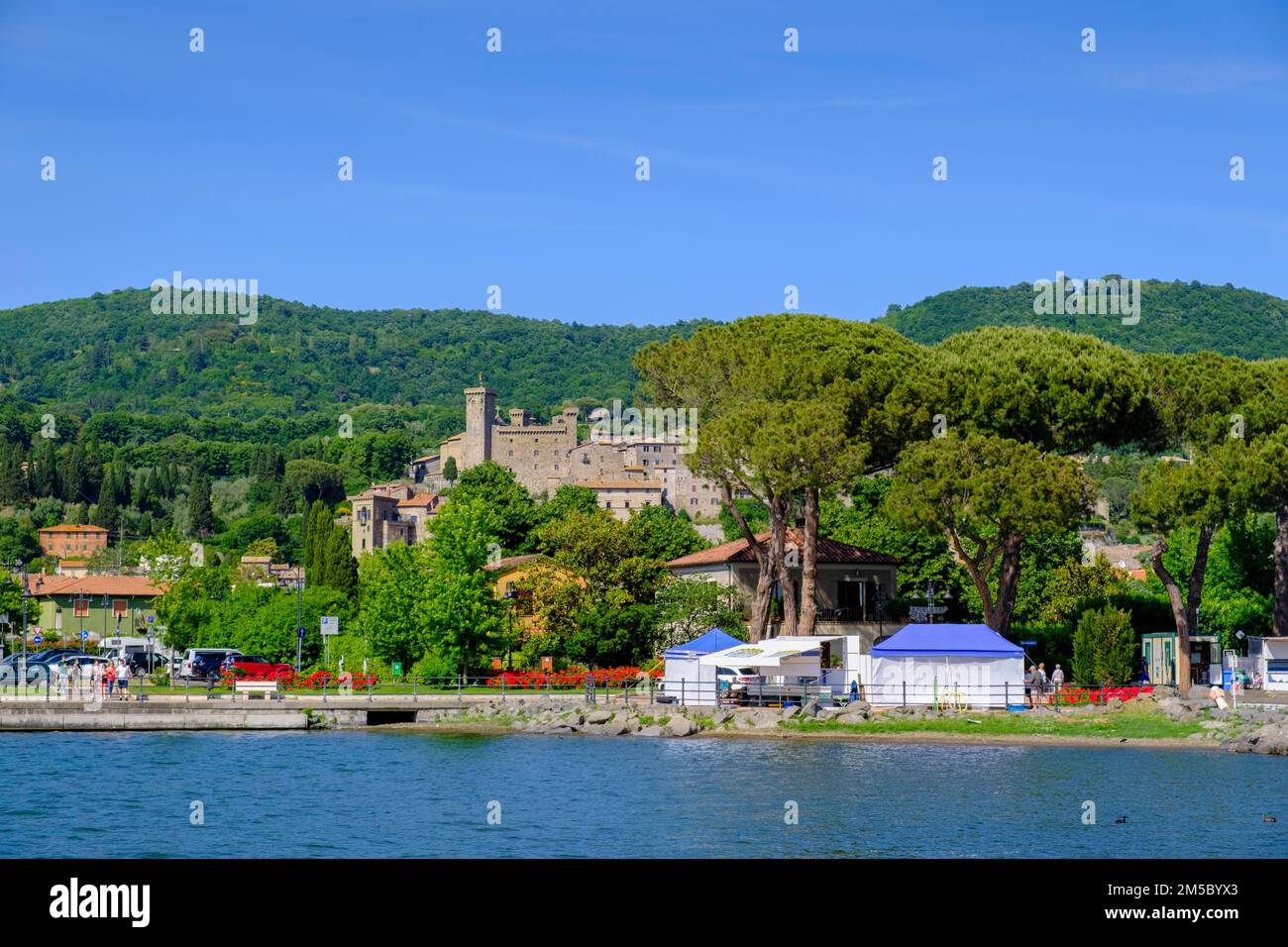 Lago di Bolsena, Lake Bolsena, with Rocca Monaldeschi della Cervara ...