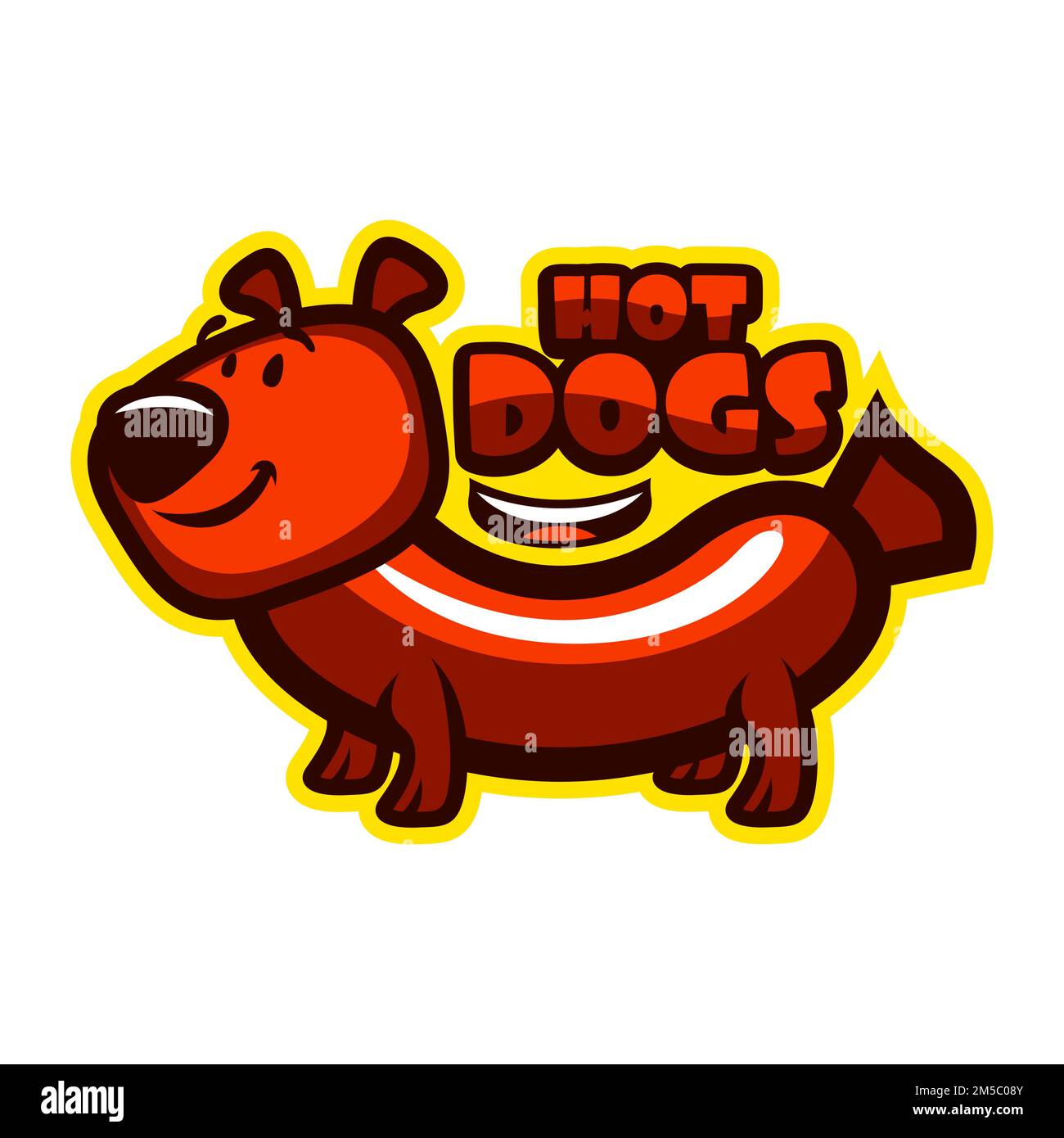 Funny character hot dog Stock Vector Images - Alamy