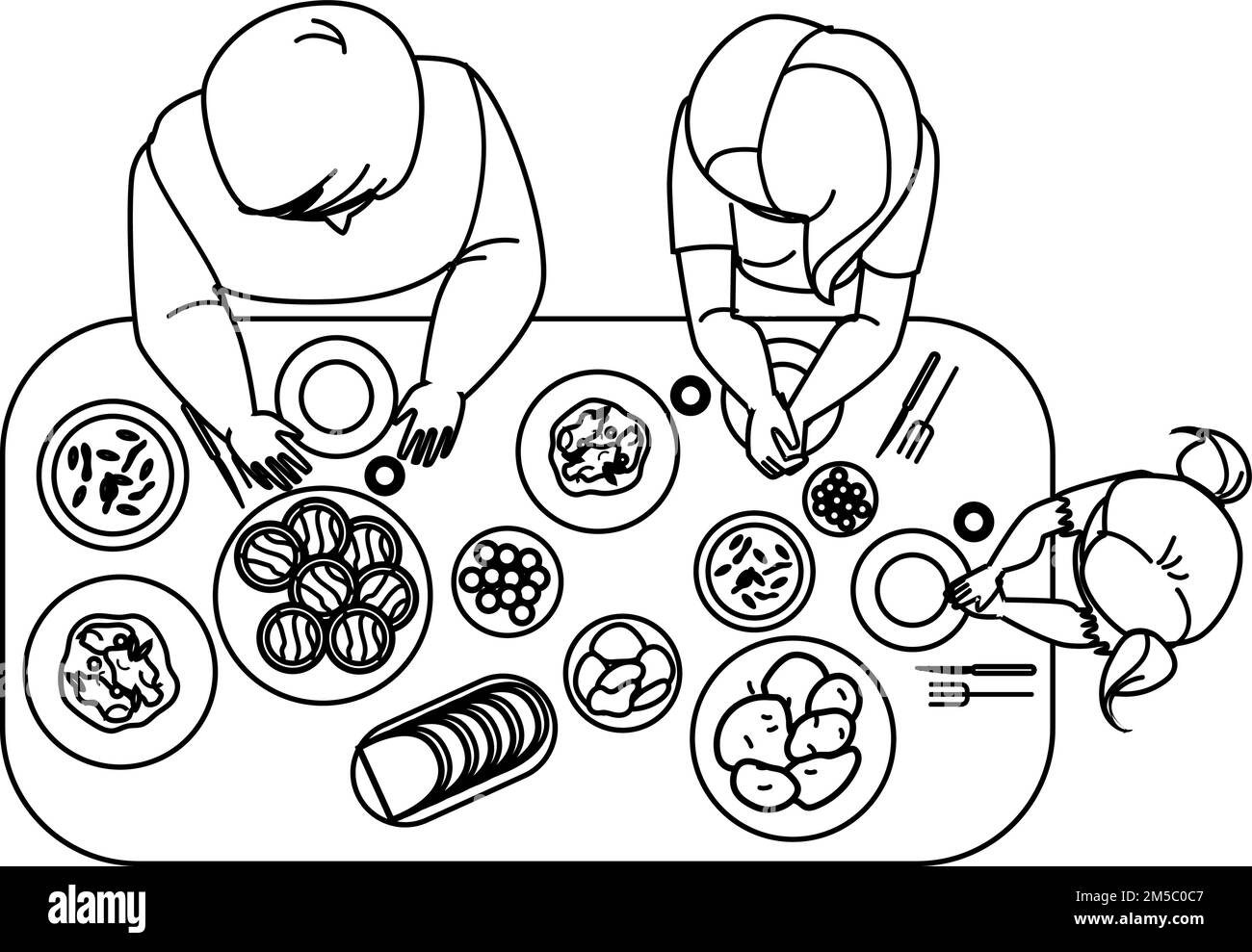 family dinner vector Stock Vector Image & Art - Alamy