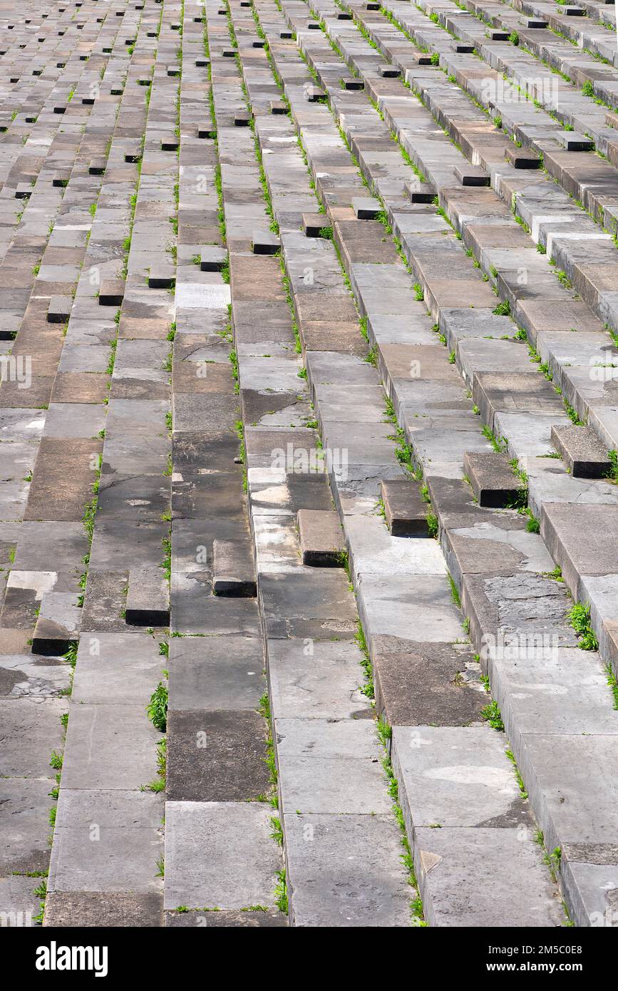 Steps of the former Zeppelin Main Stand on the Nazi Party Rally Grounds ...