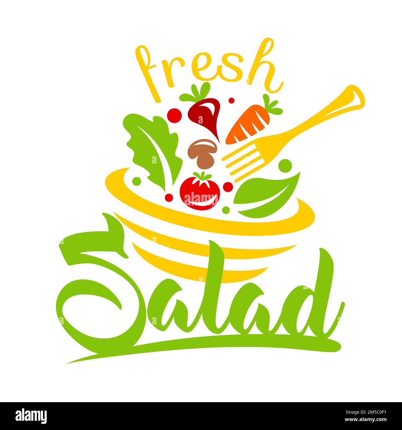 Modern plate with salad logo Stock Vector Image & Art - Alamy