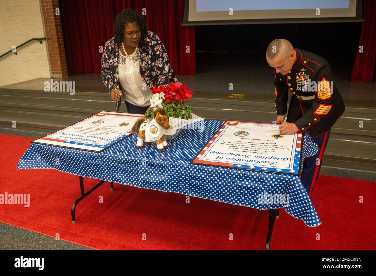 2nd Radio Battalion conducts an Adopt-A-School Ceremony with the Blue ...