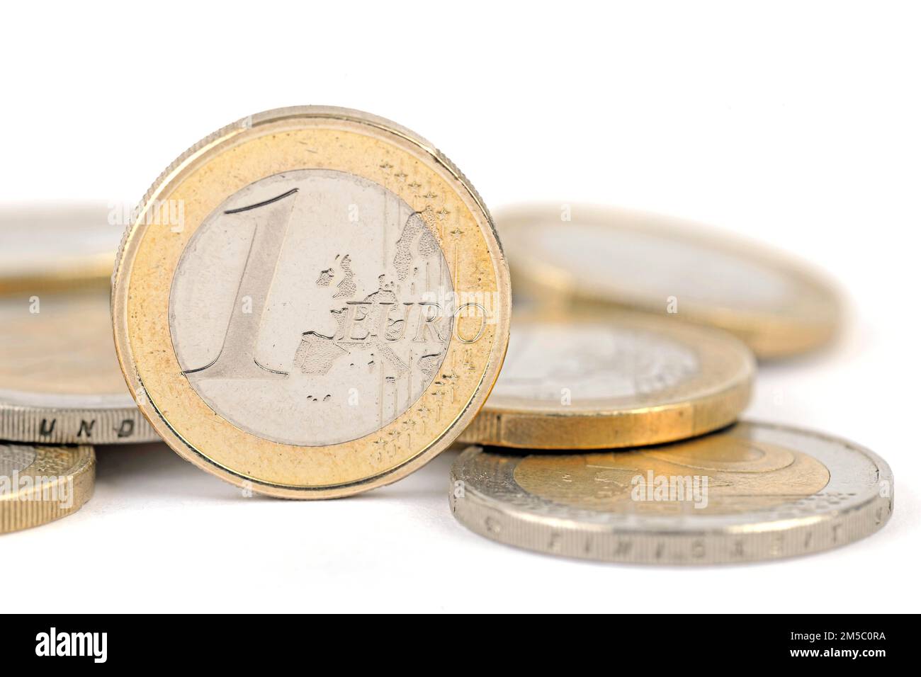 One euro coin, coinage Stock Photo - Alamy