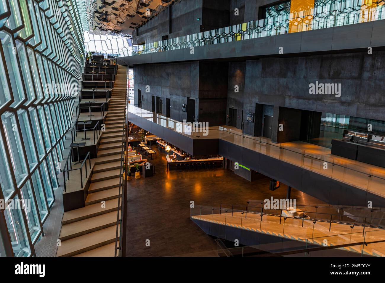Harpa Concert Hall and Congress Centre, interior view, artistic modern ...