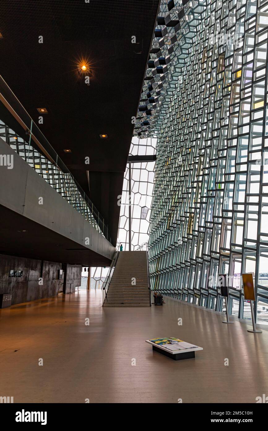 Harpa Concert Hall and Congress Centre, interior view, artistic modern ...