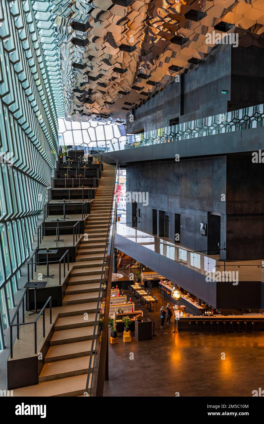 Harpa Concert Hall and Congress Centre, interior view, artistic modern ...