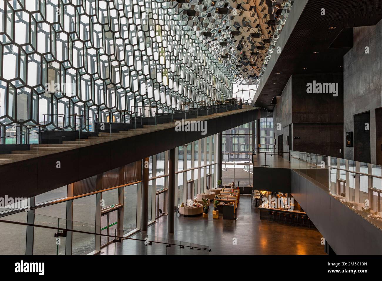 Harpa Concert Hall and Congress Centre, interior view, artistic modern ...