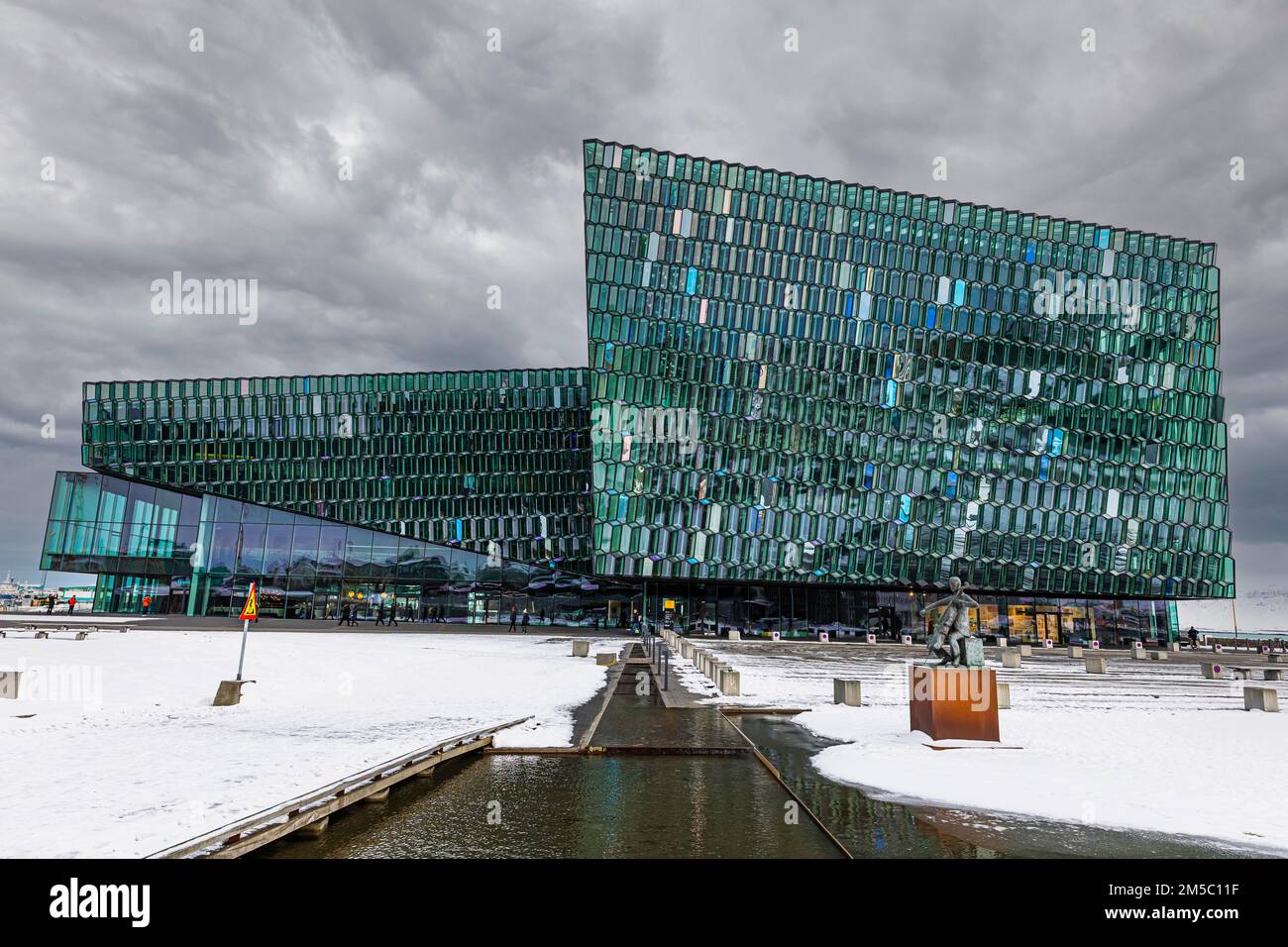 Glass facade, Harpa Concert Hall and Congress Centre, Reykjavik ...