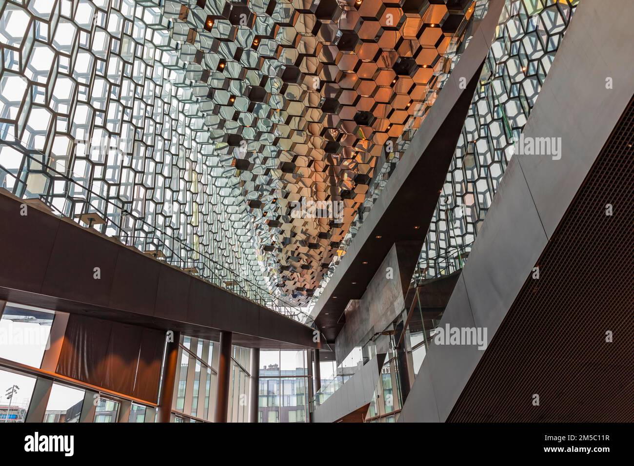Harpa Concert Hall and Congress Centre, interior view, artistic modern ...