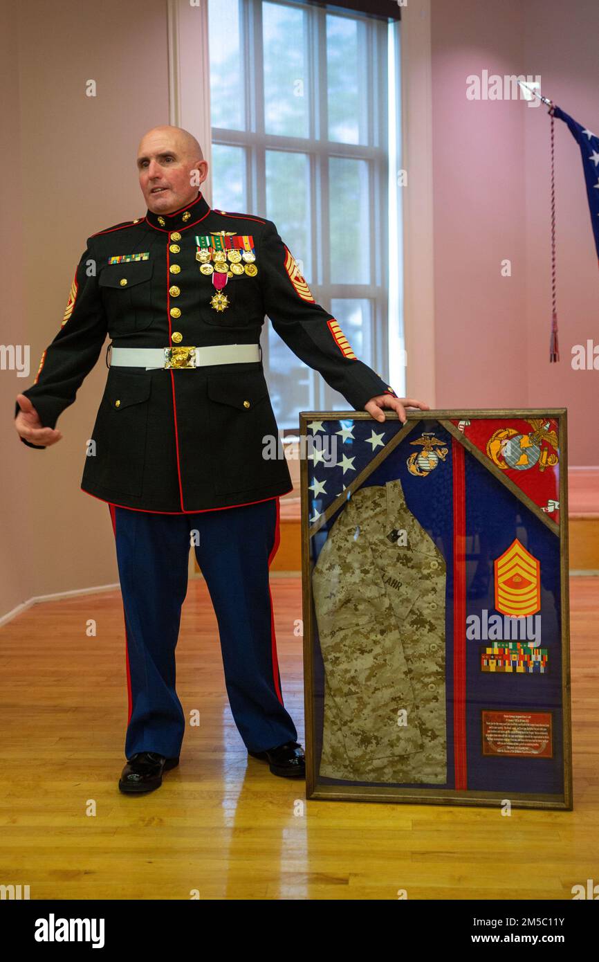 U.S. Marine Corps Master Gunnery Sgt. Brian Lahr, Operations Chief for ...