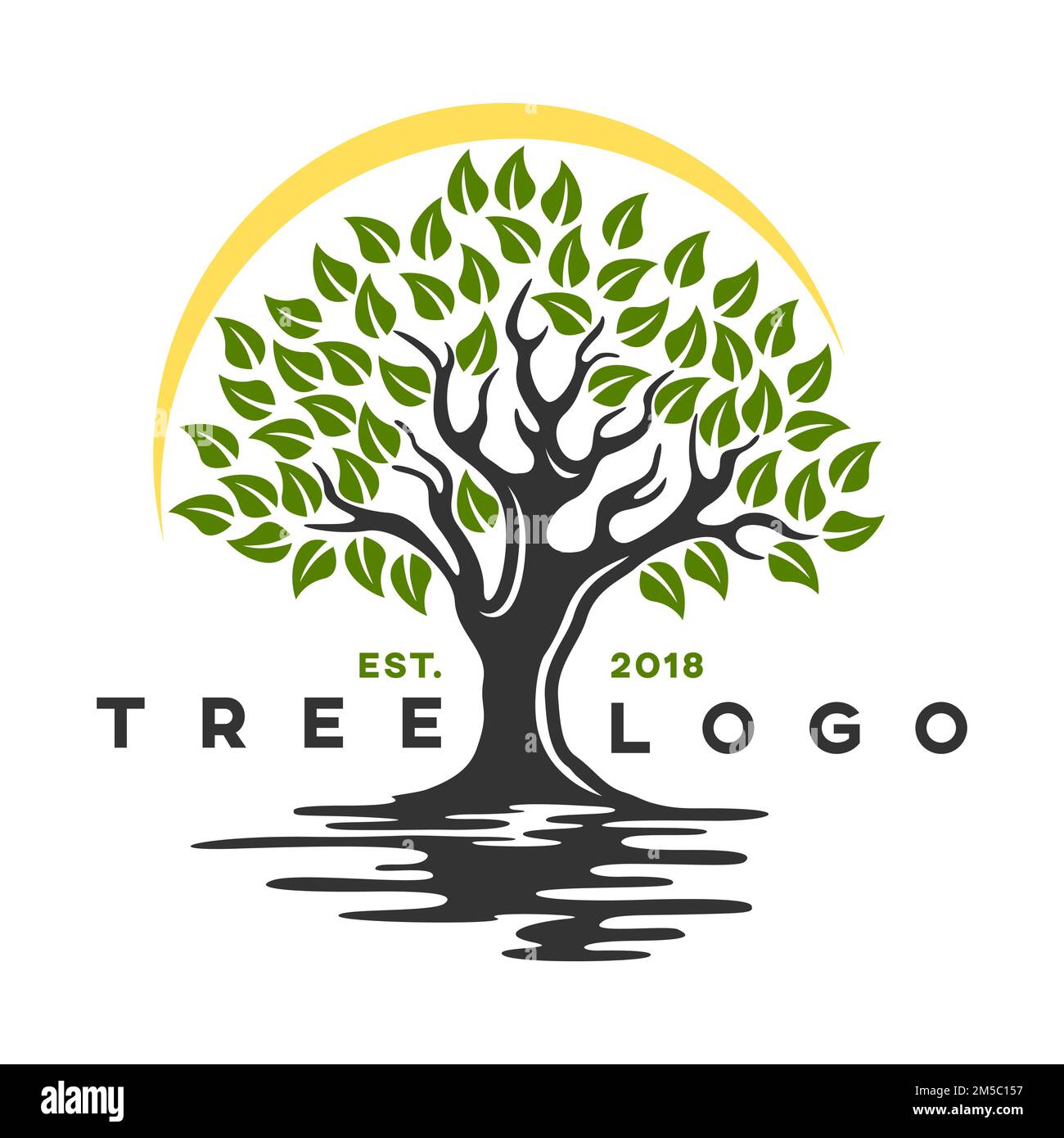 creative tree logo with river Stock Vector Image & Art - Alamy