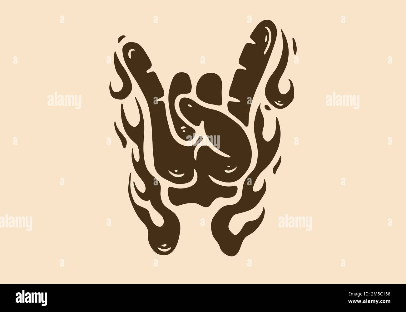 Illustration drawing design of hands in metal pose Stock Vector Image ...