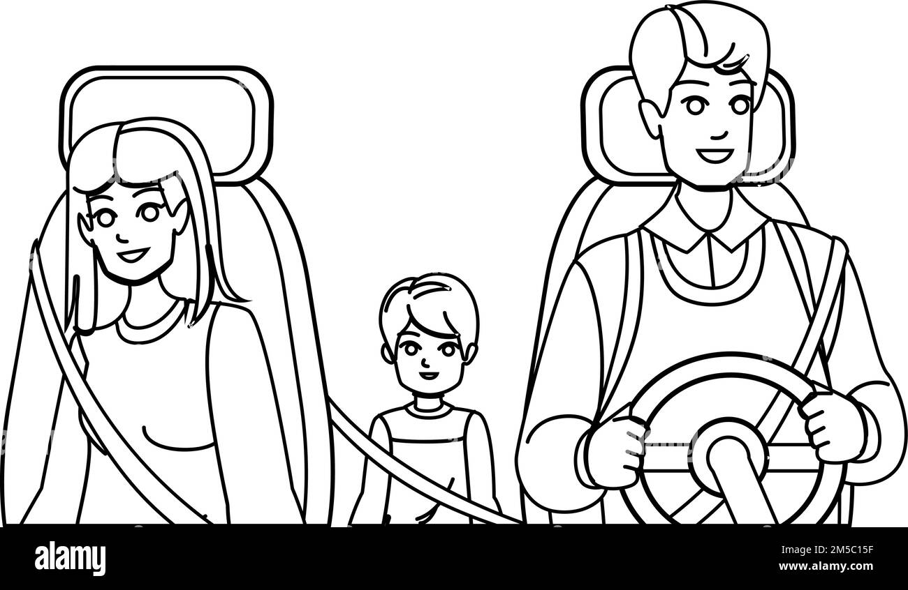 family driving vector Stock Vector Image & Art - Alamy