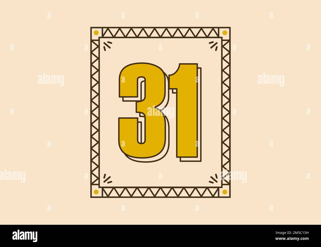 Retro rectangle frame with number 31 on it Stock Vector Image & Art - Alamy