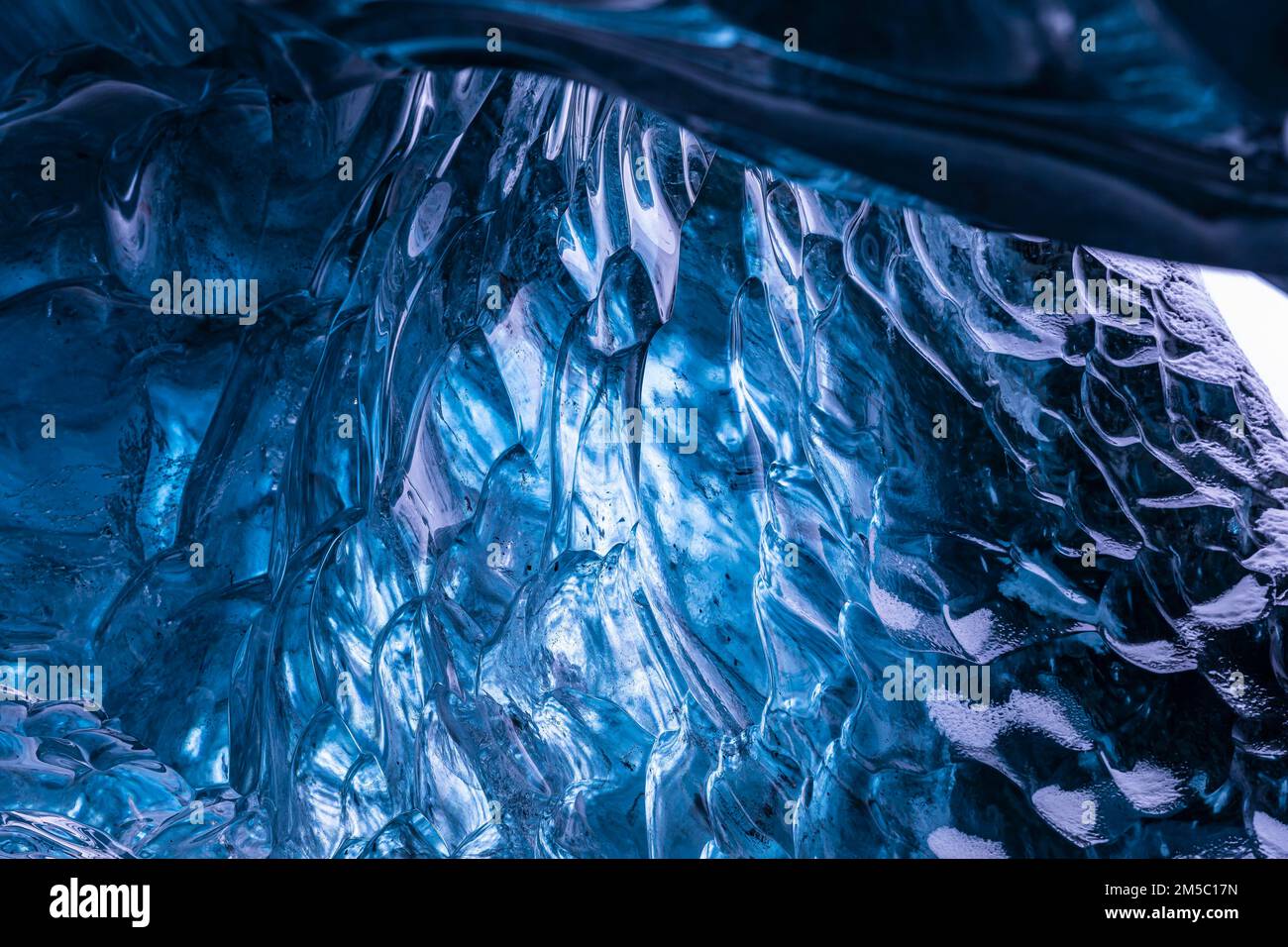 Aquamarine ice combs in Proeng Ice Cave, Sudurland, Iceland Stock Photo ...
