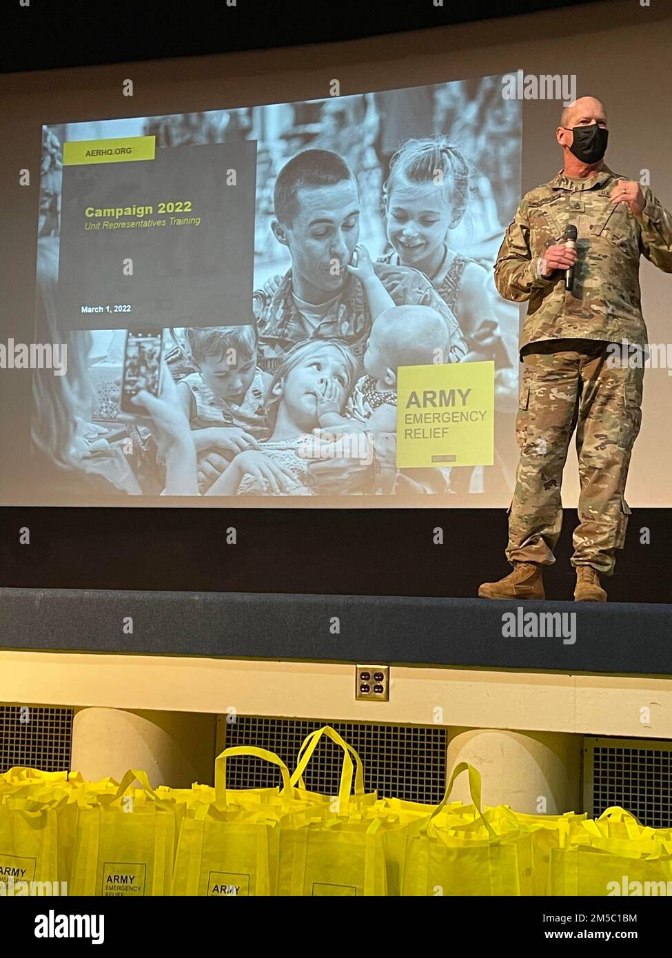 Army Sgt. 1st Class Andrew Korbel addresses the audience at the Feb. 25 ...