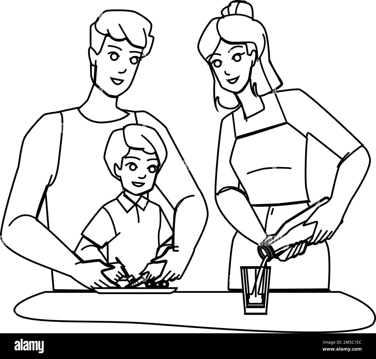 family eating breakfast vector Stock Vector Image & Art - Alamy