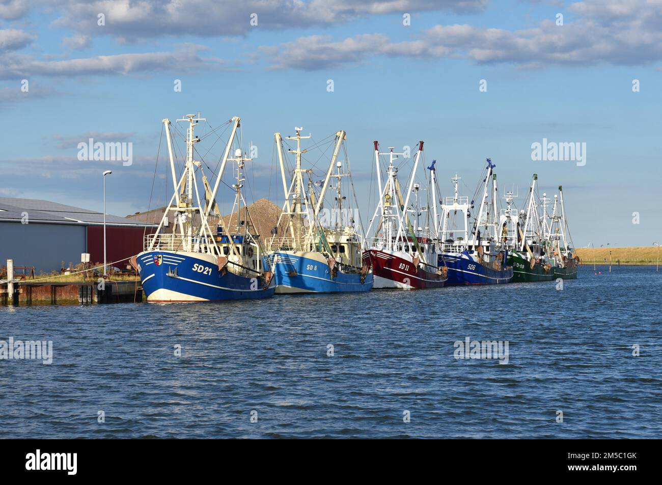Shrimp cutter in the harbour of Buesum, Germany Stock Photo - Alamy