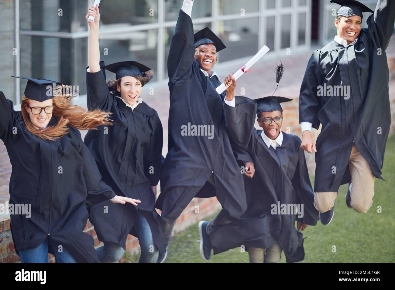 Theyve got a reason to celebrate. High angle shot of a happy group of ...