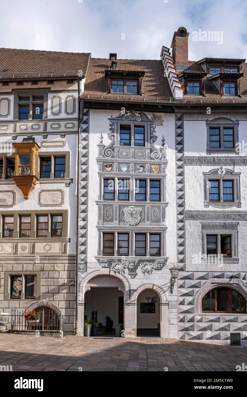 Facade painting in the old town of Engen, Constance district, Baden ...