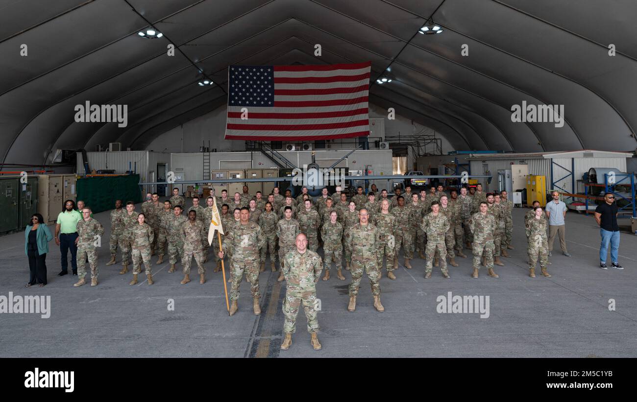 A group photo of the 380th Expeditionary Communications Squadron at Al ...