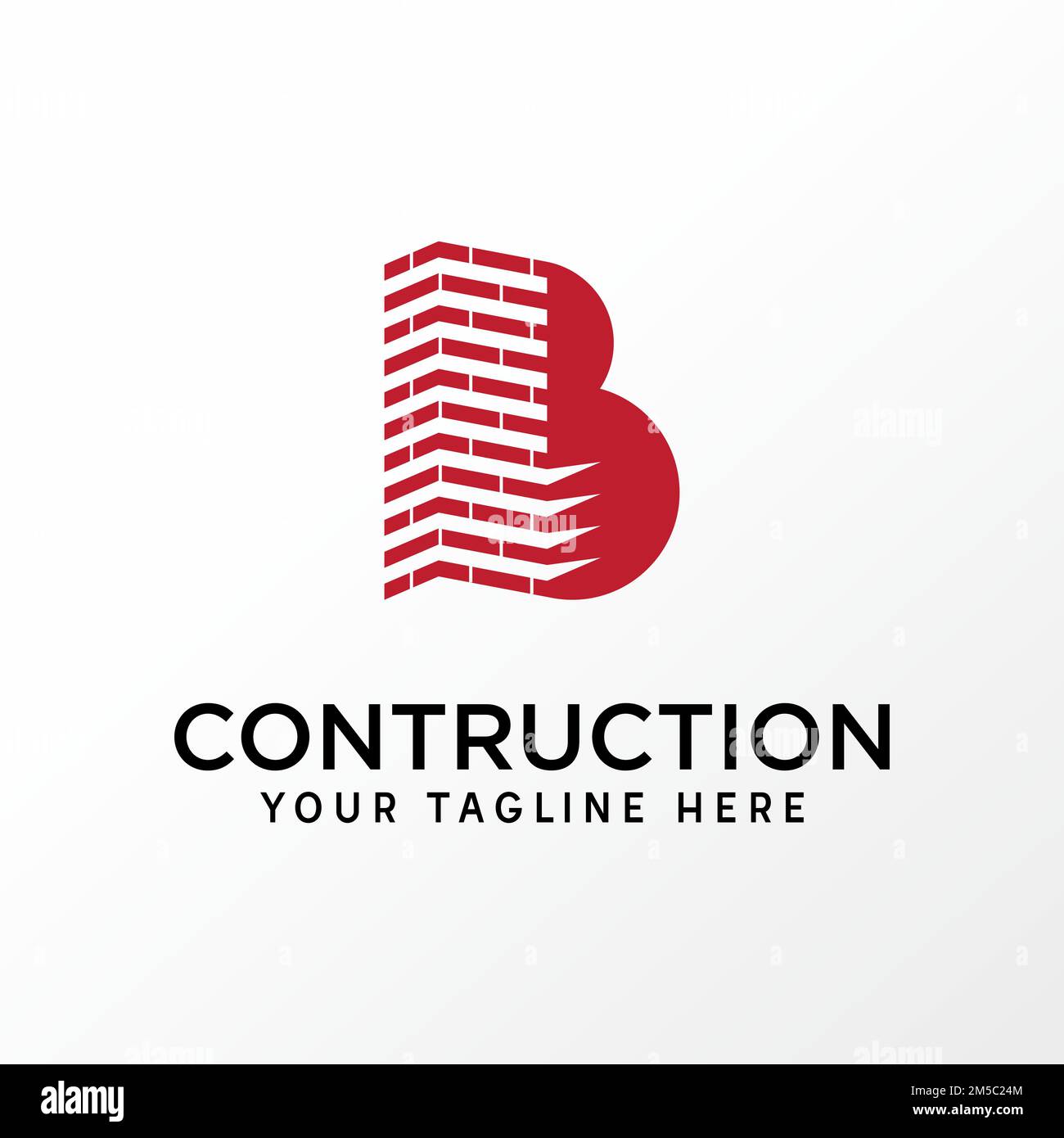 Simple and unique letter or word B font with brick contruction graphic ...