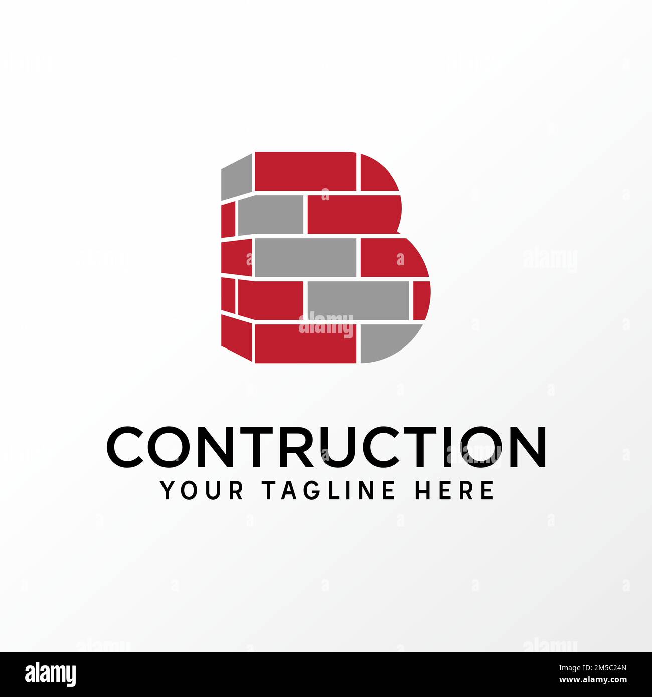 Simple and unique letter or word B font with brick contruction graphic ...