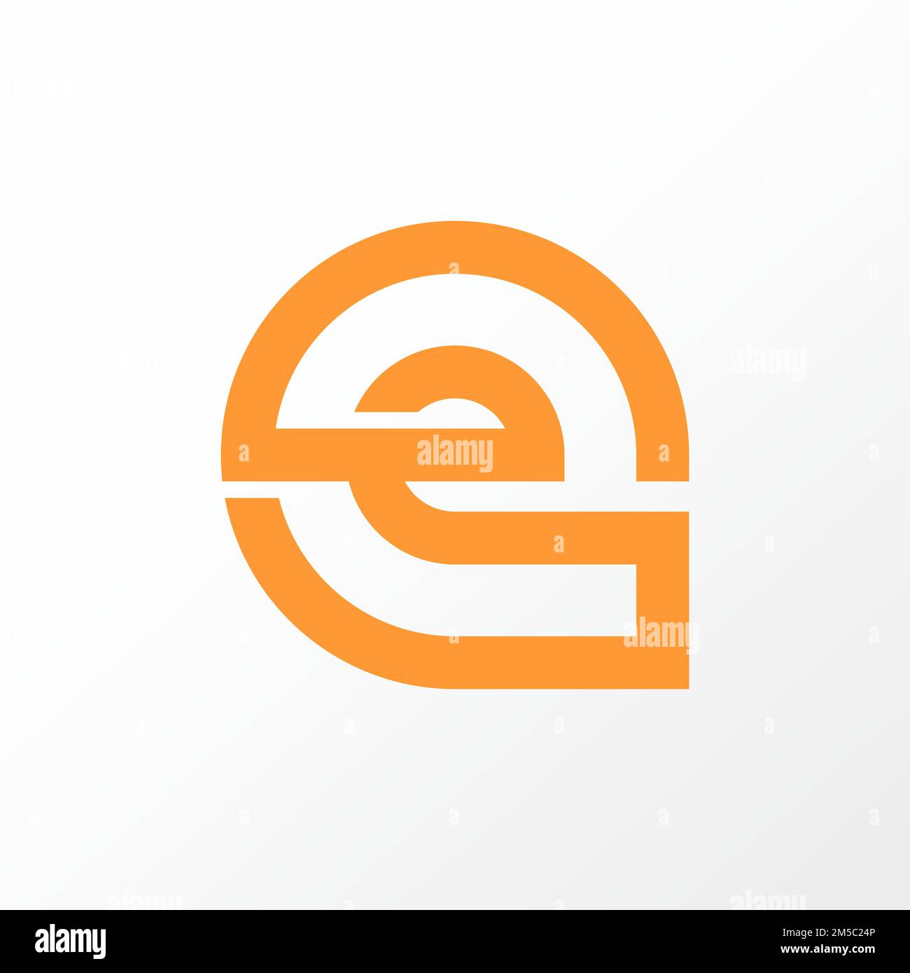 Simple and unique letter or word E font with unique line art graphic ...