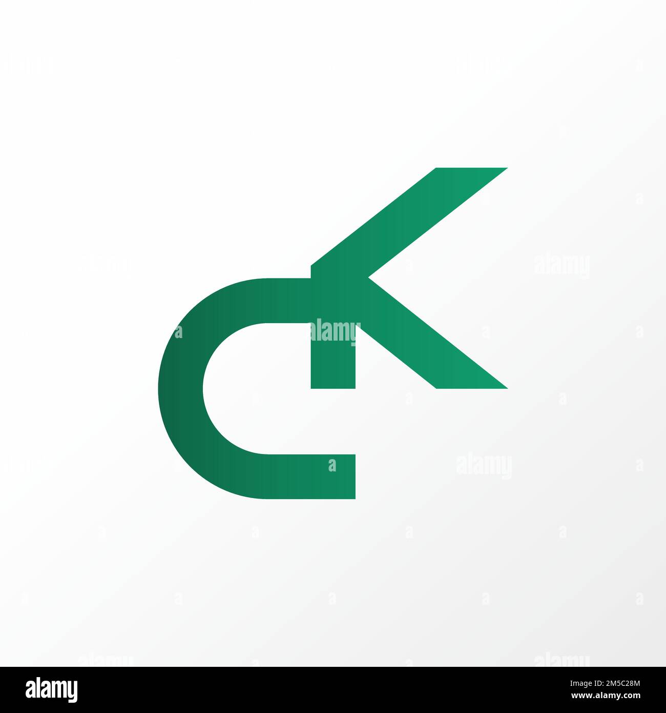 unique and professional letter CK or KC font in connected image graphic ...