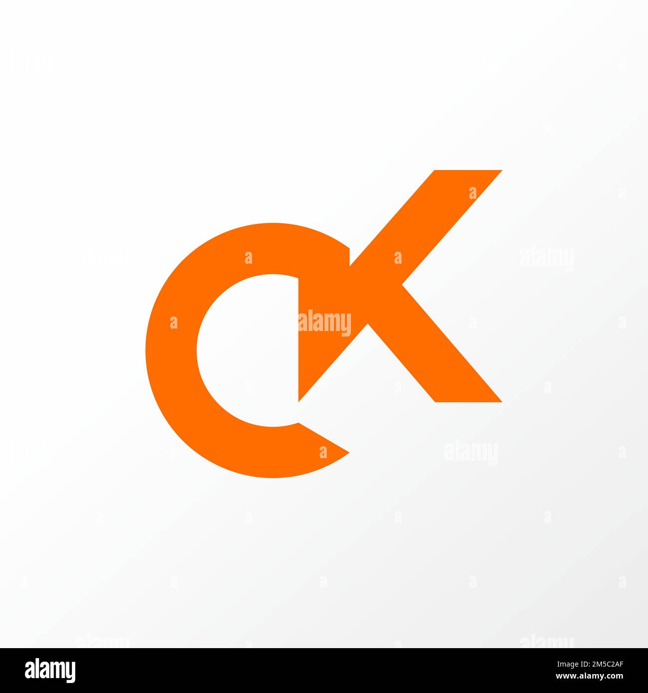 unique and professional letter CK or KC font in connected image graphic ...