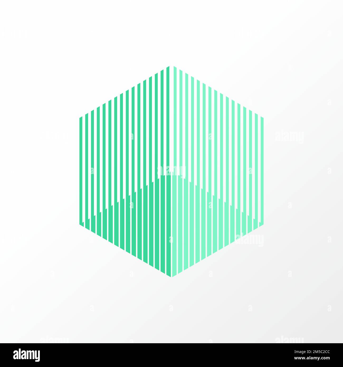 Simple hexagon with unique line art image graphic icon logo design abstract concept vector stock ...