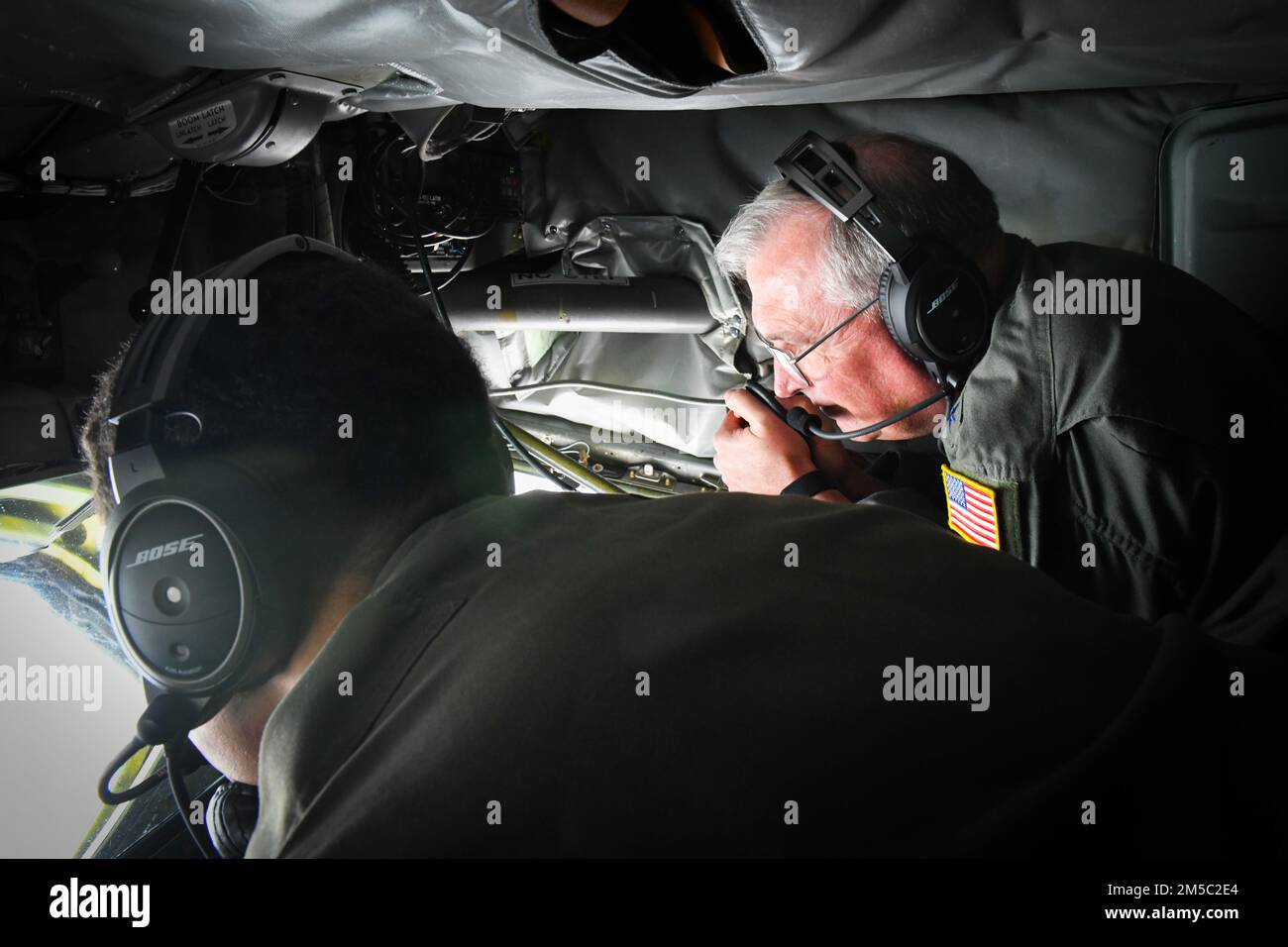 U.S. Air Force Lt. Gen. Ricky Rupp, 5th Air Force Commander, watches an ...