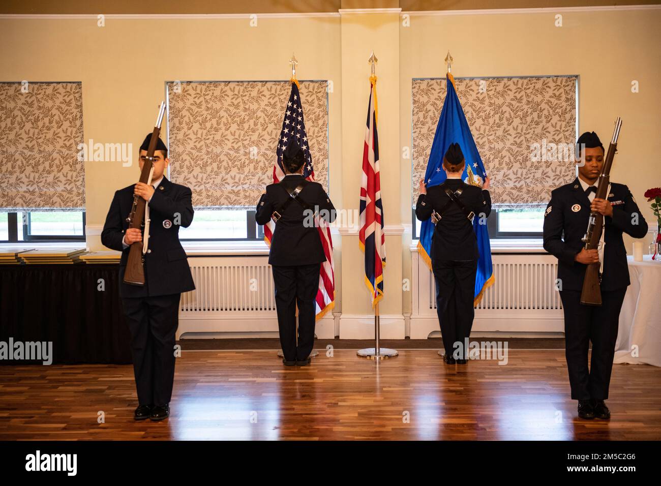 Members of 423rd Air Base Group Honor Guard present the colors at RAF ...